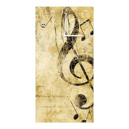 Wallario Uhr 30 x 30 cm, schwarze Zeiger Musik als Leidenschaft Notenschl&uuml;ssel in braun