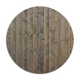 Wallario Gartenposter ca. 180 x 180cm, 2-teilig Holzpaneelen in grau braun - Holzmuster mit Maserung