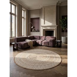 KADIMA DESIGN Flachgewebe-Teppich Pflegeleicht Natur 160x160 cm - BORNO Kadima
