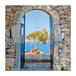 Wallario Gartenposter ca. 120 x 180 cm Torbogen Toskana
