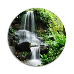 Wallario Gartenposter ca. 80 x 120 cm Sturzbach im Gr&uuml;nen
