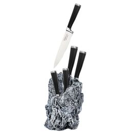 Stoneline&reg; EXCALIBUR&reg; Messerblock, best&uuml;ckt, 6-teilig, rostfreier Spezialklingenstahl, Inklusive Schleifstein