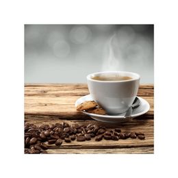 Wallario Magnetfolie 60 x 60 cm Hei&szlig;e Tasse Kaffee mit Kaffeebohnen