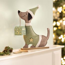 Deko-Figur "Dackel mit LED-Postbox", 2tlg.