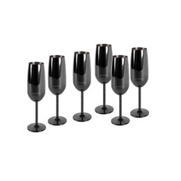 ECHTWERK Sektglas Set, 6-teilig, Edelstahl Sektkelche, Champagnergl&auml;ser, bruchsicher, 250 ml
