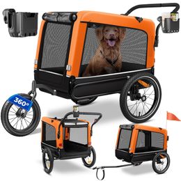 Kesser&reg; Hundeanh&auml;nger Boxer 3-in-1 Hundebuggy & Jogger Fahrradanh&auml;nger gro&szlig; ca. 240 Liter Volumen, gefedert, 360&deg; Grad Vorderrad, 600D Oxford Canvas, SmartSpace Concept, maximale Belastbarkeit: 40 kg