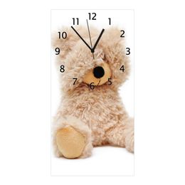 Wallario Uhr 30 x 30 cm, wei&szlig;e Zeiger S&uuml;&szlig;er Teddyb&auml;r