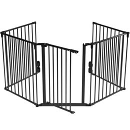 Juskys Kaminschutzgitter, Schwarz, Metall, 60x76x303 cm, Kleinm&ouml;bel, Kamine & Zubeh&ouml;r, Holzk&ouml;rbe & Zubeh&ouml;r