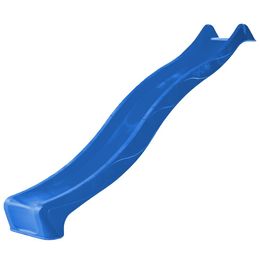 Gartenrutsche Flash 300 cm in Blau - Robuste HDPE-Wellenrutsche f&uuml;r 150 cm Podesth&ouml;he - Extrem witterungsbest&auml;ndiges Spielger&auml;t mit Wasseranschluss Wickey