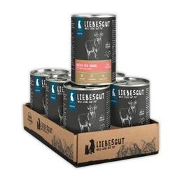 LIEBESGUT Hundefutter Hirsch mit Obst und Hirse 6x400 g