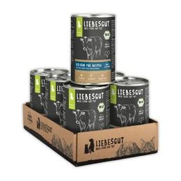 LIEBESGUT Hundefutter Bio-Rind mit Bio-Hirse und Bio-K&uuml;rbis 6x400 g