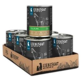 LIEBESGUT Hundefutter Nass Pferd mit Zucchini und Karotte 6x800 g