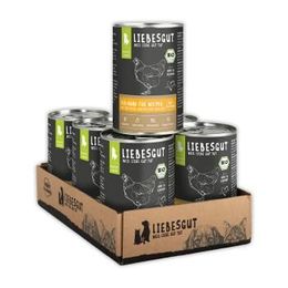 LIEBESGUT Hundefutter Bio-Huhn mit Bio-Apfel und Bio-Buchweizen 6x400 g