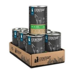LIEBESGUT Hundefutter Nass Pferd mit Zucchini und Karotte 6x400 g
