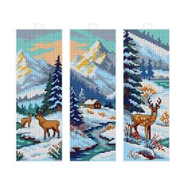 buttinette Lesezeichen "Winterwald", 3er-Set
