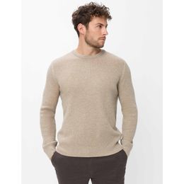 Brax Herren Strickpullover Style RICK cappucino, hellbraun, Gr. M