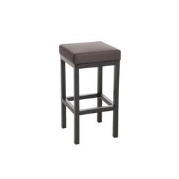 CLP Barhocker Taylor I Sitzh&ouml;he 78 cm I Gepolsterter Barstuhl mit Kunstlederbezug I Tresenhocker mit schwarzem Metallgestell