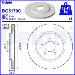 DELPHI Bremsscheibe bg5170c 300mm 19mm f&uuml;r Ford ASIA & OCEANIA