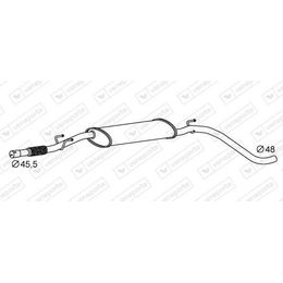 VEGAZ Mittelschalld&auml;mpfer fts451 f&uuml;r Fiat