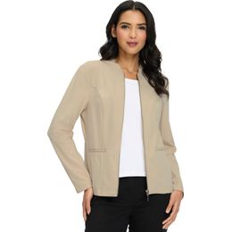 Damen Sweatblazer mit Wiener N&auml;hten sand, Gr&ouml;&szlig;e 50