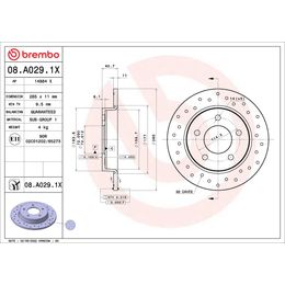 Brembo Bremsscheibe 08.A029.1X Gelocht 265mm 11mm f&uuml;r MAZDA (CHANGAN)