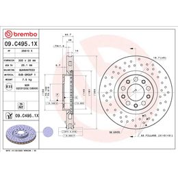 Brembo Bremsscheibe 09.C495.1X 305mm 28mm f&uuml;r ALFA ROMEO
