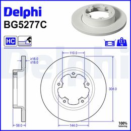 DELPHI Bremsscheibe bg5277c 308mm 18mm f&uuml;r Ford