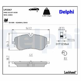 DELPHI Bremsbelagsatz, Scheibenbremse lp3367 f&uuml;r MAN VW