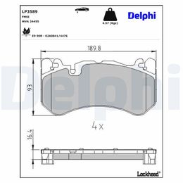 DELPHI Bremsbelagsatz, Scheibenbremse lp3589 f&uuml;r Mercedes