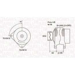 MAGNETI MARELLI Generator 063731564010 f&uuml;r Fiat Peugeot MITSUBISHI Citro&euml;n/Peugeot