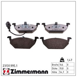 Zimmermann Bremsbelagsatz, Scheibenbremse rd:z 231319951 Vorderachse f&uuml;r VW (FAW) VAG