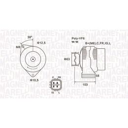 MAGNETI MARELLI Generator 063731727010 f&uuml;r HONDA MITSUBISHI