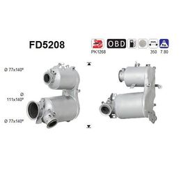 AS Ru&szlig;-/Partikelfilter, AbgASanlage Abganlage fd5208 f&uuml;r Audi
