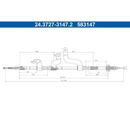 ATE Seilzug, Feststellbremse 24372731472 f&uuml;r HYUNDAI
