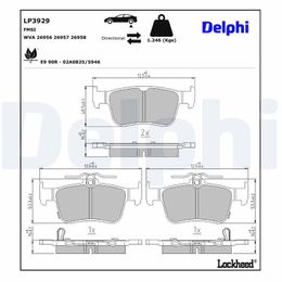 DELPHI Bremsbelagsatz, Scheibenbremse lp3929 f&uuml;r HONDA