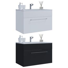 Vcm 2-tlg. Waschplatz Waschtisch Waschbecken Unterschrank Breite 60 cm Badm&ouml;bel Set h&auml;ngend mit einer Schublade Badinos