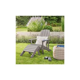 Home Deluxe Gartenstuhl FAREA inkl. Hocker &ndash; Grau