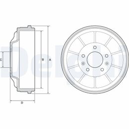 DELPHI Bremstrommel bf562 f&uuml;r Peugeot Fiat TOYOTA