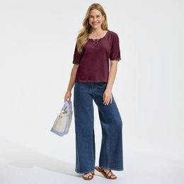 LANDS' END Recover Jeans High Waist mit extraweitem Bein f&uuml;r Damen, Damen, size: regular, Blau, Elasthan/Baumwoll-Mischung/Polyester-Mischung, by Lands' End