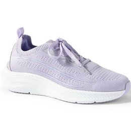 LANDS' END Leichte Sneaker in Strick-Optik f&uuml;r Damen, Damen, size: regular, Lila, Polyester, by Lands' End