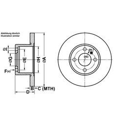 ATE Bremsscheibe 24011301381 voll 255mm 12mm f&uuml;r BMW