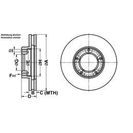ATE Bremsscheibe 24012501181 bel&uuml;ftet 257mm 25mm f&uuml;r TOYOTA VAG