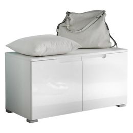 Xora Garderobenbank Spice, Wei&szlig;, Wei&szlig; Hochglanz, 80x43x40 cm, Garderobe, Garderobenb&auml;nke, Garderobenb&auml;nke