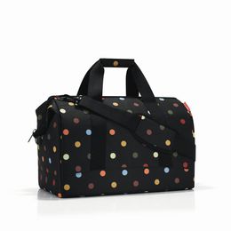 Reisenthel Allrounder Allrounder L dots, Mehrfarbig, Schwarz, Textil, 48x39.5x29 cm, gepolsterte Seiten, gepolsterter Boden, Innensteckf&auml;cher, Tragehenkel, verstellbarer Schultergurt, Schultergurt, Freizeit, Koffer & Taschen, Reisetaschen