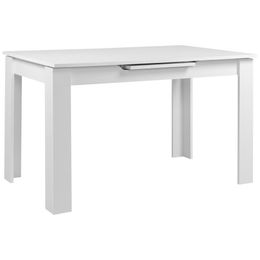 P & B Esstisch, Wei&szlig;, Holzwerkstoff, rechteckig, eckig, 80x75x125-165 cm, ausziehbar, Esszimmer, Tische, Esstische, Esstische ausziehbar