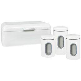 Homeware Profession. Vorratsdosenset, Wei&szlig;, Metall, 4-teilig, Lfgb, lebensmittelecht, K&uuml;chenzubeh&ouml;r, Vorratsbeh&auml;lter, Vorratsdosen Sets