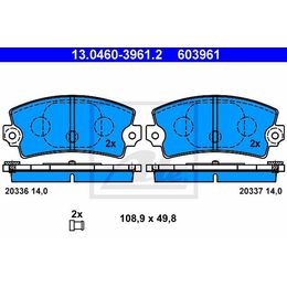 ATE Bremsensatz, Scheibenbremse Bremsensatz-Hinterachse ijf141hly8 Hinterachse voll 257mm 10mm f&uuml;r TALBOT RENAULT
