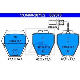 ATE Bremsensatz, Scheibenbremse Bremsensatz-Vorn und Hinten sg00000dld Hinterachse bel&uuml;ftet 269mm 30mm f&uuml;r VAG Skoda