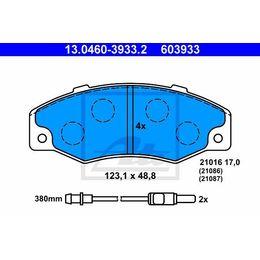 ATE Bremsensatz, Scheibenbremse Bremsensatz-Hinterachse sg00000d4a Hinterachse voll 285mm 21mm f&uuml;r TALBOT RENAULT
