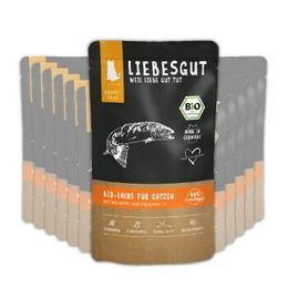 LIEBESGUT Katzenfutter Bio-Lachs mit Bio-Apfel und Bio-Karotte